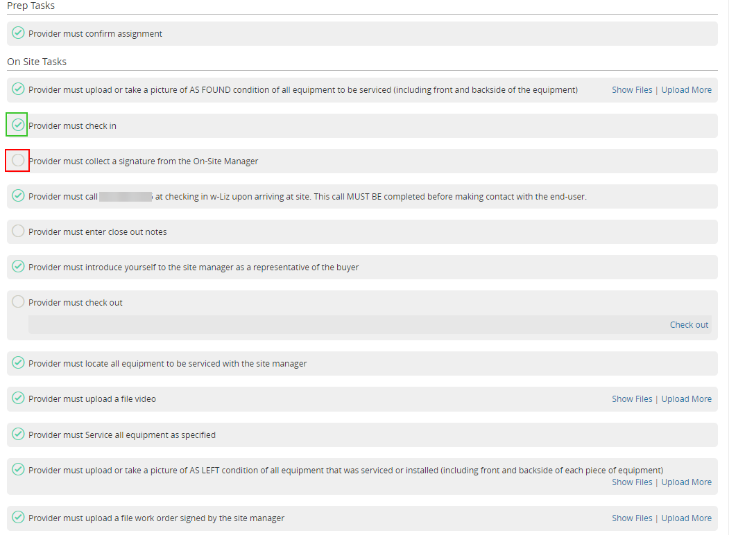 Tasks on Work Orders