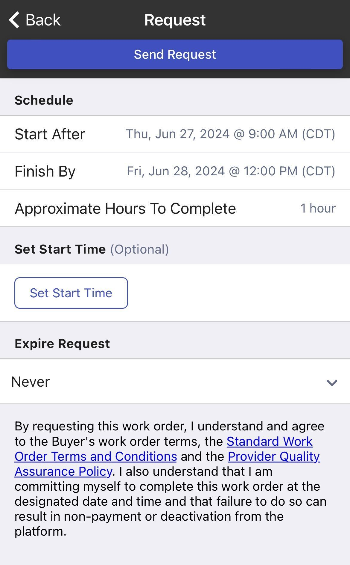 How to submit a work order Request or Counter Offer for providers