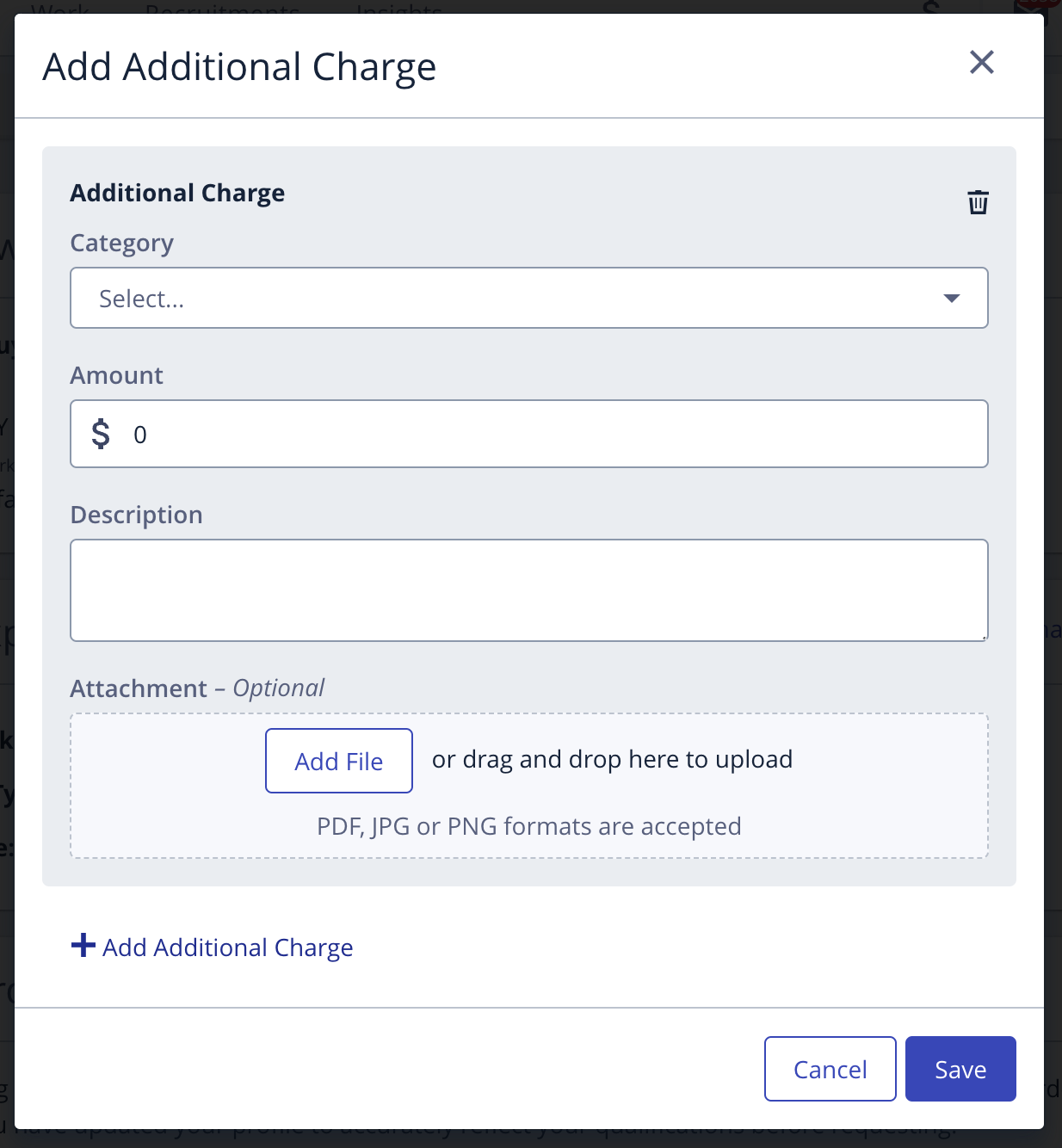 How To Add An Additional Charge On A Work Order (Web/App)